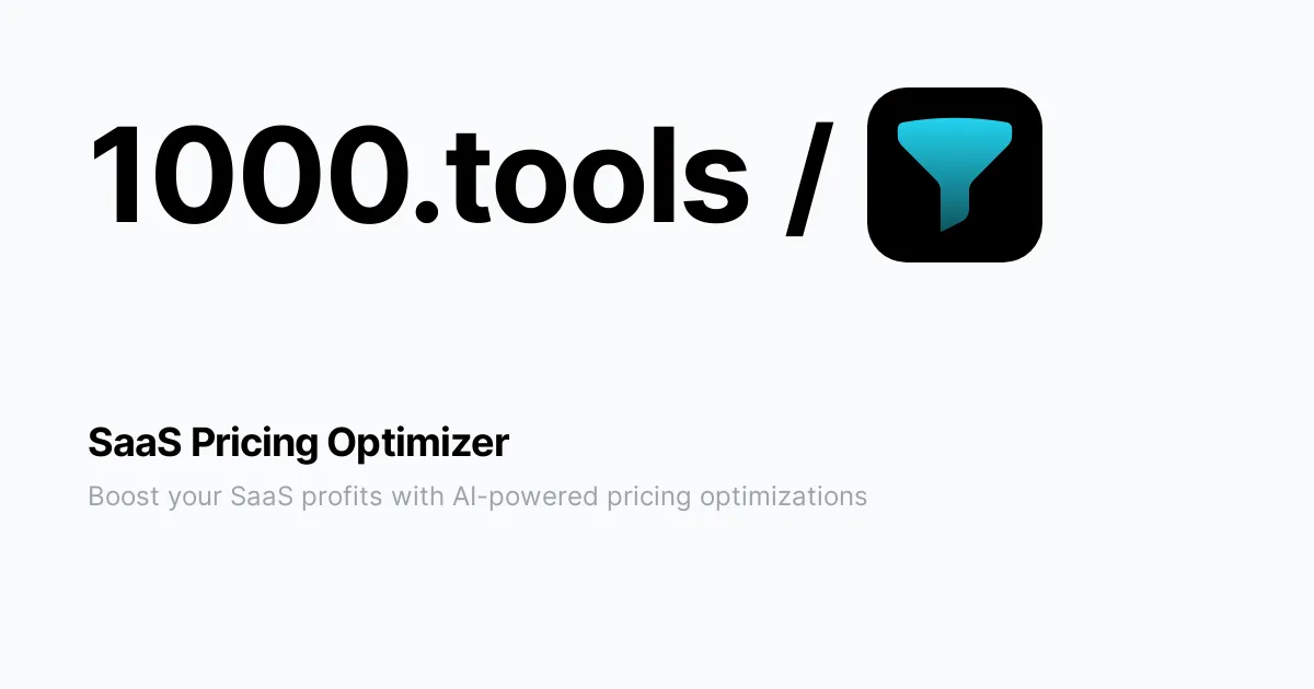 SaaS Pricing Optimizer SaaS Pricing Optimizer