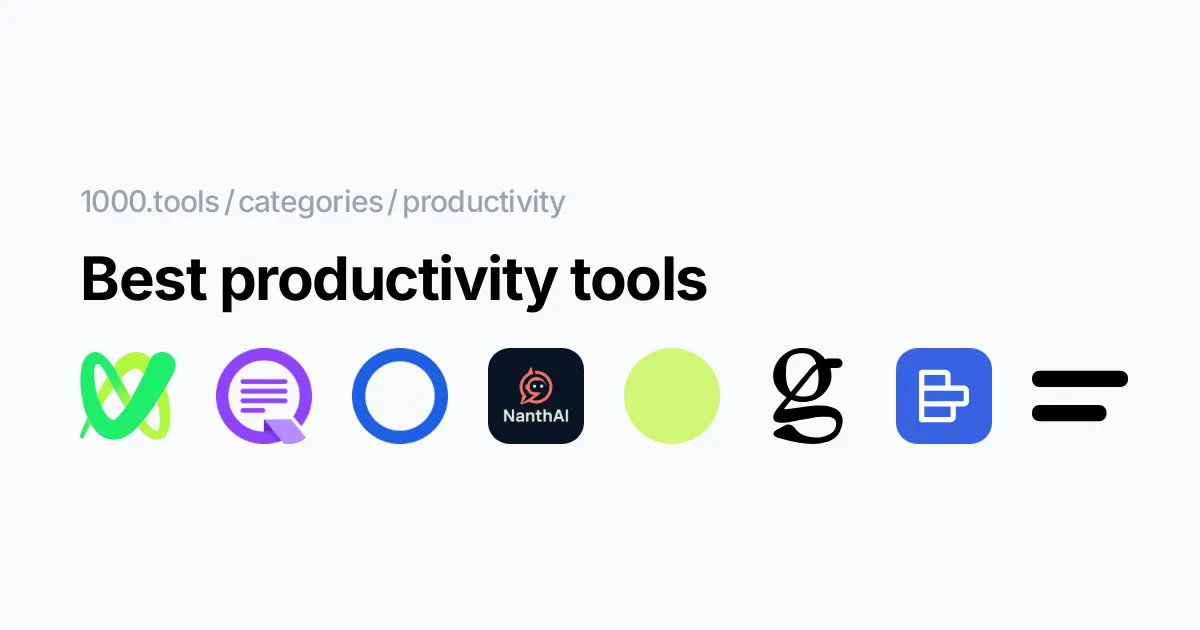 Best productivity tools - 1000.tools