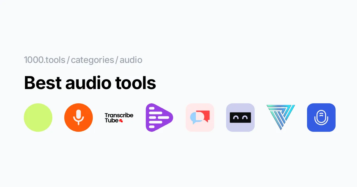 Best audio tools - 1000.tools