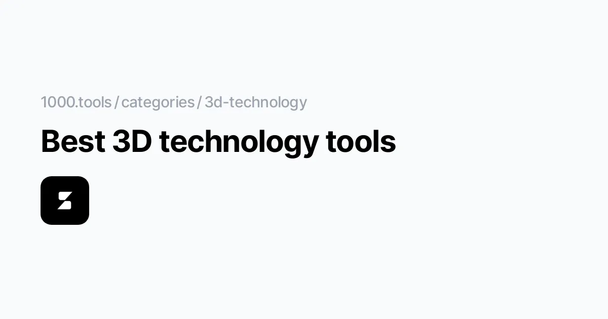 Best 3D technology tools - 1000.tools